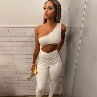 China Women One Shoulder Sports Leggings Jumpsuit Sleeveless Sports Clothing Women Rompers One Piece Jumpsuit for sale