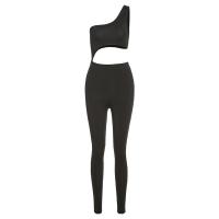 China Women One Shoulder Sports Leggings Jumpsuit Sleeveless Sports Clothing Women Rompers One Piece Jumpsuit for sale
