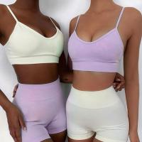 China New Sexy Back Sports Bra Gym Fitness Leggings Yoga Short Pants Sets For Women for sale