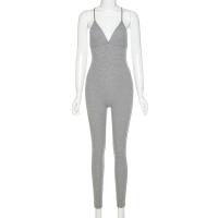 China women active wear sexy backless sports rompers fitness streetwear summer jumpsuits for sale