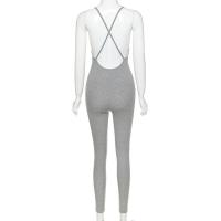 China women active wear sexy backless sports rompers fitness streetwear summer jumpsuits for sale