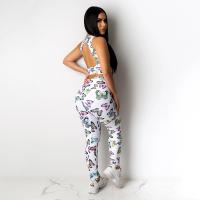 China butterfly printed butterfly yoga pants women tight elastic long leggings fitness sport yoga pants sportswear for sale