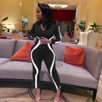 China 2020 women tight yoga Legging ladies Jumpsuit Long Sleeve Rompers Women Sexy front Zipper Clubwear One Piece Women Jumpsuits for sale