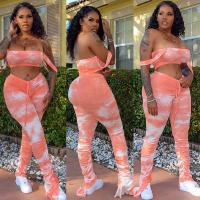 China new design Beauty strapless Two Piece sports Set Women long pants Sportswear for sale