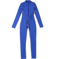 China Women long sleeve fitness bra and pants sportswear front zippers yoga set skinny line jumpsuit for sale