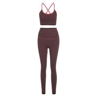 China High waist sexy yoga sets sleeveless sports bra Fitness wear legging yoga sets for women for sale