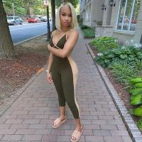 China Hot Sale Lady Sleeveless sportswear yoga Women pants patchwork color  Rompers Jumpsuit for sale