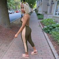 China Hot Sale Lady Sleeveless sportswear yoga Women pants patchwork color  Rompers Jumpsuit for sale