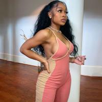 China Hot Sale Lady Sleeveless sportswear yoga Women pants patchwork color  Rompers Jumpsuit for sale
