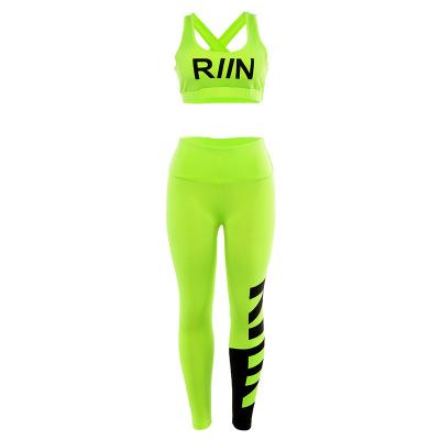 China Woman Sports Gym sportswear ladies Fitness suit Leggings Sports Bra 2pc Yoga Sets for sale