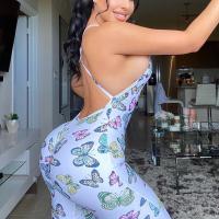 China new fashion waist casual pants romper sexy Butterfly Backless Sports Fitness Jumpsuit woman yoga set for sale