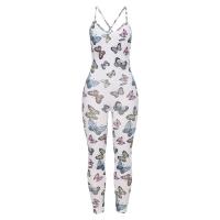 China new fashion waist casual pants romper sexy Butterfly Backless Sports Fitness Jumpsuit woman yoga set for sale