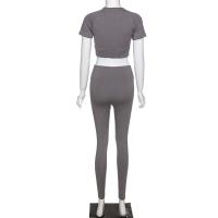 China Women Sportswear Fitness Wear Crop Top Yoga Shirts and pants Seamless Short Sleeve Top Gym Sports suits for sale