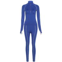 China Women skinny jumpsuit pants patchwork fitness bodysuit female casual rompers work out sportswear for sale