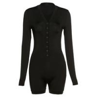 China Hot Sales Sexy Long Sleeve solid color one piece sportswear Women buckle Jumpsuit ladies yoga pants fitness clothes for sale