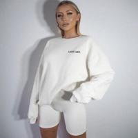 China Plain Color Loose hoodies Shorts Sportswear Two-Piece long Sleeve yoga set O Neck Two Piece sports Set Women fitness Clothes for sale