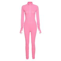 China new Autumn Winter Tight Long Sleeve yoga set yoga Pants O- Neck Half Zipper Sexy Rompers Women Jumpsuit for sale