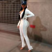 China new Autumn Winter Tight Long Sleeve yoga set yoga Pants O- Neck Half Zipper Sexy Rompers Women Jumpsuit for sale