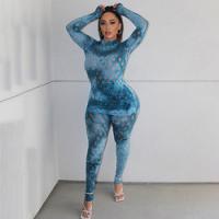 China 2021 new design Ladies fashion sportswear Casual Hole printed yoga Pants two pieces sports set workout sexy sports apparel for sale