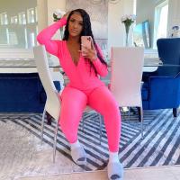China New Design Fall Solid Color Casual Women streetwear One Piece Jumpsuits ladies 2021 Rompers workout fitness Clothing for sale