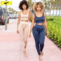 China Fitness Yoga Set New Crop Top and Long Pant Athleisure Suit Gym Two Piece Set Sportswear for sale