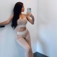 China Fitness Yoga Set New Crop Top and Long Pant Athleisure Suit Gym Two Piece Set Sportswear for sale