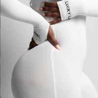 China Front Zipper Bodycon Short Pants Ribbed Knitted Fitness clothing Women Jumpsuit Shorts yoga set for sale
