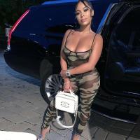 China slim Strap low collar Long Rompers Women Jumpsuit Tie Dyed Camouflage Printed Rompers Sleeveless Bodycon for sale