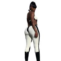 China summer new women sexy slim rompers ladies fashion cutout bodysuit sleeveless halter jumpsuit for sale