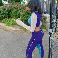 China ladies Yoga Set Sports Suit yoga Pant and bra Solid color youth sportwear Woman Gym Wear patchwork crop Tops Fitness clothes for sale