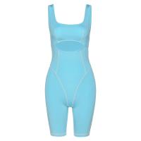 China new  Hollow Out Shorts Jumpsuits ladies casual solid color sportswear yoga woman pants youth sportwear for sale