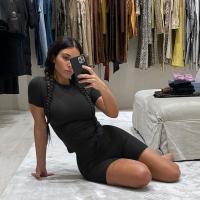 China ladies new short sleeve tops high waist two-piece yoga set tight buttocks-packed shorts solid color casual sportswear for sale