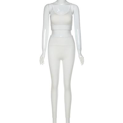 China Sportswear Elastic Band Sports Bra Legging Two Piece Yoga Suit Fitness Women Yoga Wear for sale