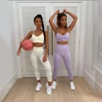 China Sportswear Elastic Band Sports Bra Legging Two Piece Yoga Suit Fitness Women Yoga Wear for sale