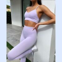 China Sportswear Elastic Band Sports Bra Legging Two Piece Yoga Suit Fitness Women Yoga Wear for sale