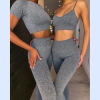 China Sportswear Elastic Band Sports Bra Legging Two Piece Yoga Suit Fitness Women Yoga Wear for sale