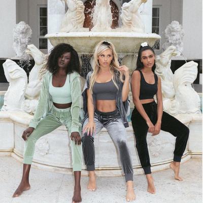 China New arrivals fashion long sleeve sports wear women sweatwear yoga pants and hoodie coat ladies loose tracksuits 2 piece yoga set for sale