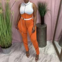 China new women Patchwork color Yoga Set ladies skinny Sportswear Fitness Gym Active Wear Push-up Splice Workout one piece Sports Suit for sale