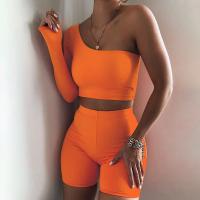 China European and American new style ladies sportswear suit one-shoulder stretch leggings two-piece yoga suit for sale