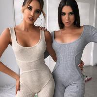 China One piece long sleeve sportswear skinny activewear Custom logo plain romper outfits women workout jumpsuits for sale