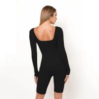 China One piece long sleeve sportswear skinny activewear Custom logo plain romper outfits women workout jumpsuits for sale