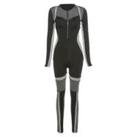 China Color Front Zipper Ladies Sports Outfit Sexy Long Sleeve Polyester Material for sale
