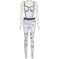 China Sleeveless Backless Ladies Sports Outfit Printed Slim Casual Breathable for sale