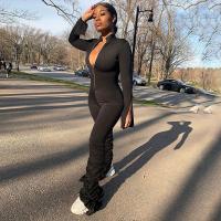 China Casual Ladies Sports Outfit Long Sleeve Stacked Breathable Solid Pattern for sale