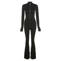 China Casual Ladies Sports Outfit Long Sleeve Stacked Breathable Solid Pattern for sale