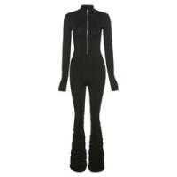 China Casual Ladies Sports Outfit Long Sleeve Stacked Breathable Solid Pattern for sale