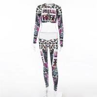 China Seamless Two Piece Yoga Sports Outfit   High Elasticity Printed Sports Outfit for sale