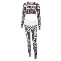 China Seamless Two Piece Yoga Sports Outfit   High Elasticity Printed Sports Outfit for sale