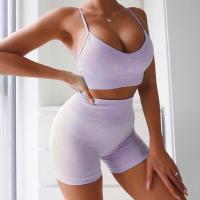 China Solid Color Ladies Sports Outfit Seamless O Neck  Collar For Gym for sale