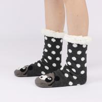 China Women Winter sherpa Lining Knit Animal Socks Fuzzy Cozy Slipper Socks ladies medium length floor non skid socks for sale